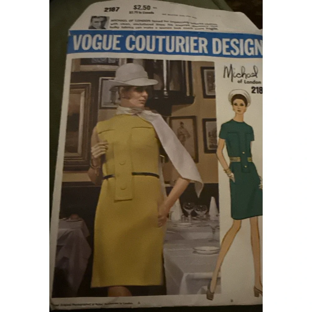 Vogue | Dresses | Vogue Michael Of London 287 Couturier Vtg 6s Sewing ...